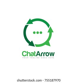 Chat Arrow Logo Design Template Stock Vector (Royalty Free) 755187970 ...