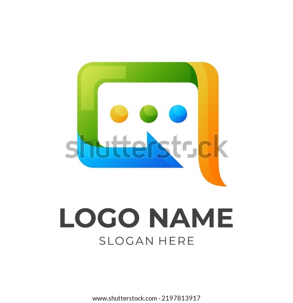 Chat Arrow Logo Template Chat Arrow Stock Vector (Royalty Free ...