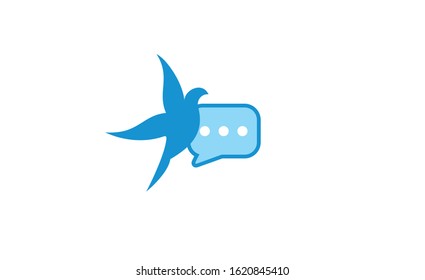 223 Bird With Chat Sign Modern Logo Design Template Images, Stock ...