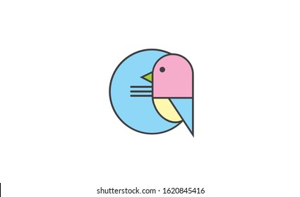 223 Bird With Chat Sign Modern Logo Design Template Images, Stock ...