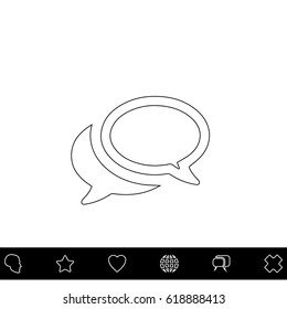 Chat Black Outline Vector Icon Editable Stock Vector (Royalty Free ...