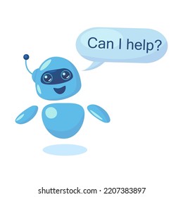Chat Bot Flat Illustration Cartoon Friendly Stock Vector (Royalty Free ...