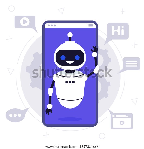 Chat Bot Robot Say Hi Vector Stock Vector (Royalty Free) 1857331666 ...