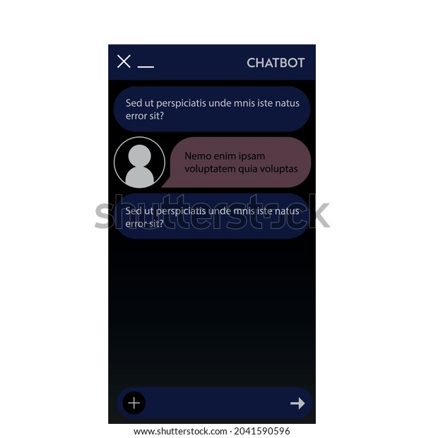 Chat Bot Window Dark Night Mode Stock Vector (Royalty Free) 2041590596 ...