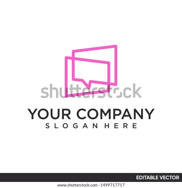 Chat Box Line Art Logo Design Stock Vector (Royalty Free) 1499717717 ...