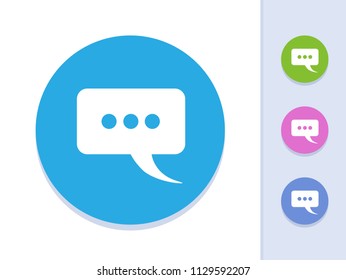 Chat Bubble Simple Buttons Minimalistic Vector Stock Vector (Royalty ...