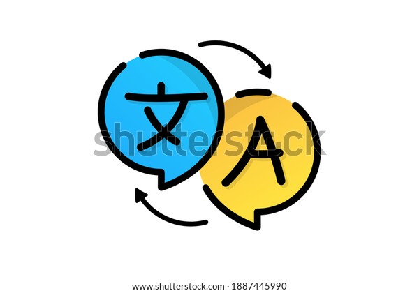 Chat Bubbles Language Translation Icons Online Stock Vector (Royalty ...
