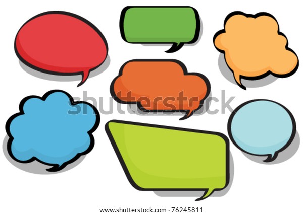 Chat Bubbles Variety Circular Bubble Rectangular Stock Vector (Royalty ...