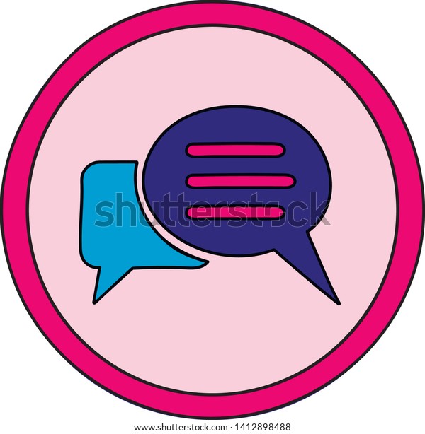 Chat Business Cute Icon Speech Bubble Stock Vector (Royalty Free ...