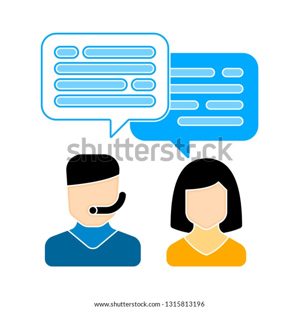 Chat Call Center Icon Speech Bubble Stock Vector (Royalty Free ...