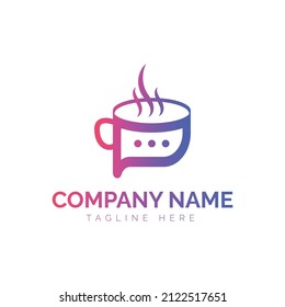 Chat Coffee Logo Design Vector Illustration Stock Vector (Royalty Free ...