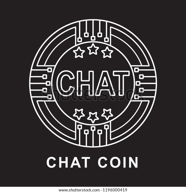 Chat Coin Cryptocurrency Icon Black Background Stock Vector (Royalty ...