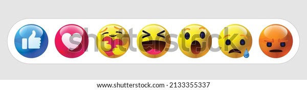 Chat Comment Reactions Icon Template Face Stock Vector (Royalty Free ...