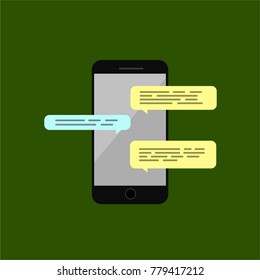 Chat Concept Smartphone Dialog Boxes Flat Stock Vector (Royalty Free ...