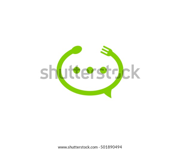 Chat Food Talk Logo Design Template Stock Vector (Royalty Free ...
