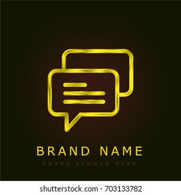 Chat Golden Metallic Logo Stock Vector (Royalty Free) 703133782 ...