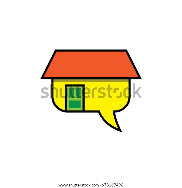 Chat House Icon Logo Stock Vector (Royalty Free) 673167496 | Shutterstock