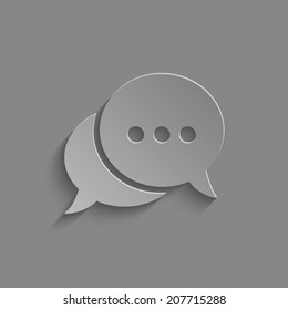 Chat Icon Shadow On Grey Background Stock Vector (Royalty Free ...