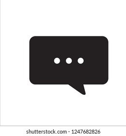 Chat Icon Vector Black White Stock Vector (Royalty Free) 1247682826 ...