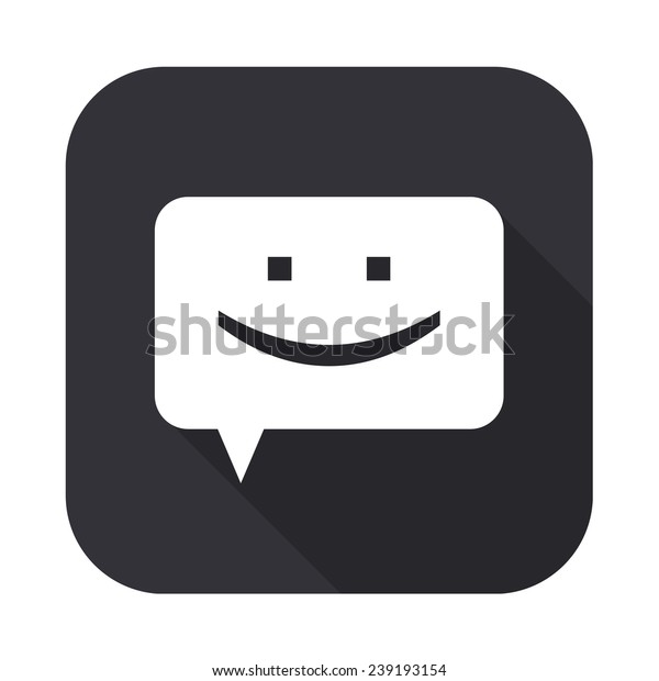 Chat Icon Vector Illustration Long Shadow Stock Vector (Royalty Free ...