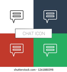Chat Icon White Background Editable Outline Stock Vector (Royalty Free ...