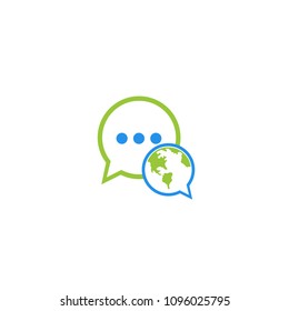 Chat Icon World Concept Logo Stock Vector (Royalty Free) 1096025795 ...