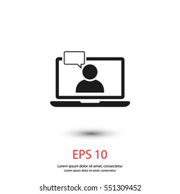 Chat Laptop Vector Icon Stock Vector (Royalty Free) 551309452 ...