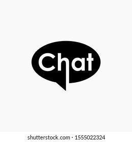Chat Lettering Bubble Concept Logo Design Stock Vector (Royalty Free ...