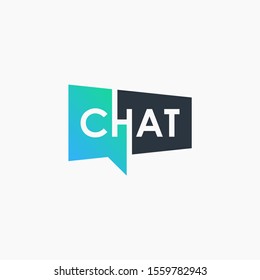 Chat Lettering Bubble Concept Logo Design Stock Vector (Royalty Free ...