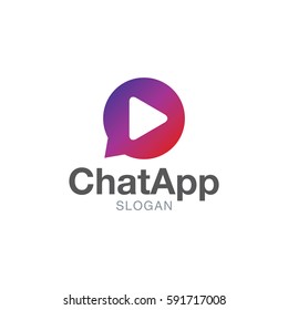Chat Logo Design Stock Vector (Royalty Free) 591717008 | Shutterstock