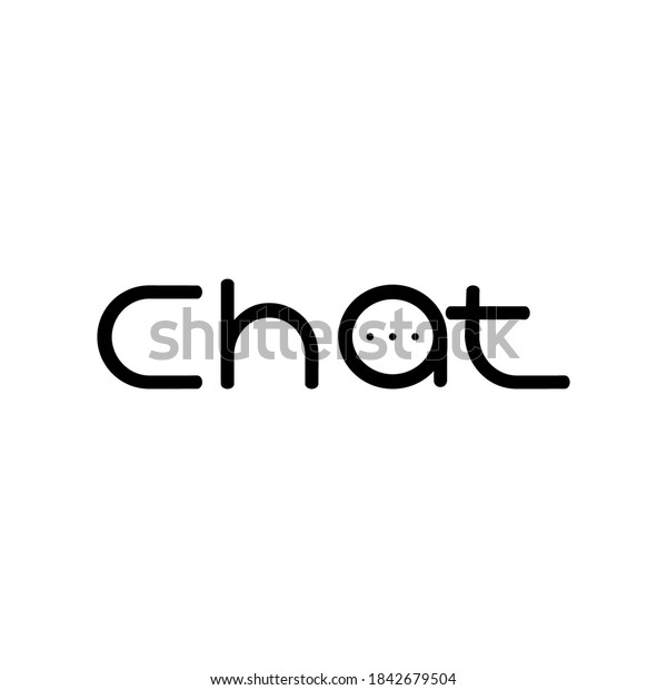 Chat Logo Word Mark Concept Stock Vector (Royalty Free) 1842679504