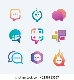 Chat Logos Collection Symbol Designs Business Stock Vector (Royalty ...