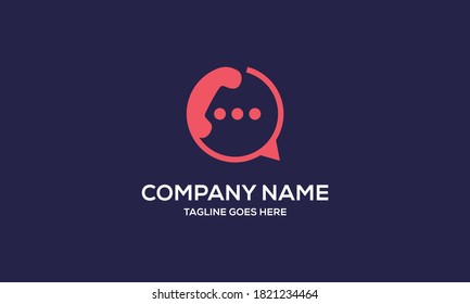 Chat Phone Vector Logo Design Inspirations Stock Vector (Royalty Free ...