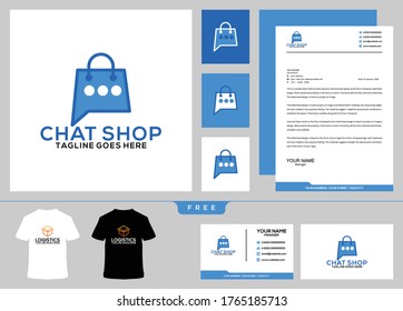 Chat Shop Logo Design Template Business Stock Vector (Royalty Free ...