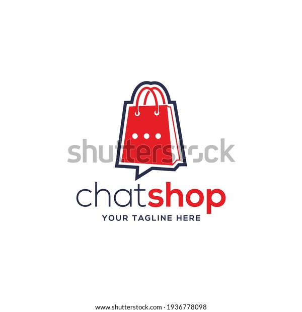 Chat Shop Logo Design Template Shopping Stock Vector (Royalty Free ...