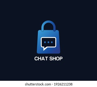 Chat Shop Logo Template Design Vector Stock Vector (Royalty Free ...