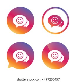 Chat Smile Icon Happy Face Chat Stock Vector (Royalty Free) 497250457 ...