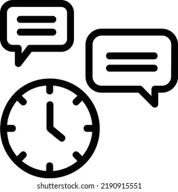 Chat Time Icon Outline Style Time Stock Vector (Royalty Free ...
