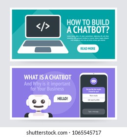Chatbot Concept Vector Banners Business Site Stock Vector (Royalty Free ...