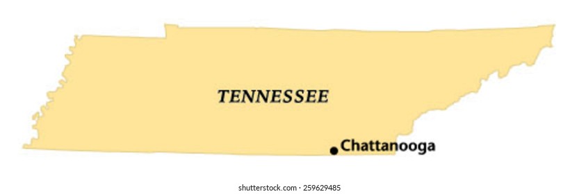Chattanooga Tennessee Locate Map Stock Vector (Royalty Free) 259629485 ...