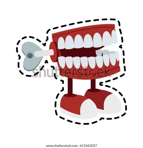 Chattering Teeth Wind Toy Icon Image Stock Vector (Royalty Free) 612662027
