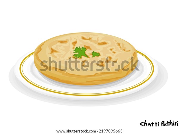 Chatti Pathiri Indian Sweet Dish Food Stock Vector (Royalty Free ...
