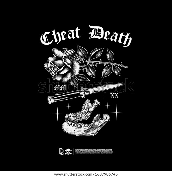 Cheat Death Design Printing On Tshirts Stock Vector (Royalty Free ...