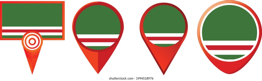 Chechen Republic Ichkeria Flag Icon Web Stock Vector (Royalty Free ...