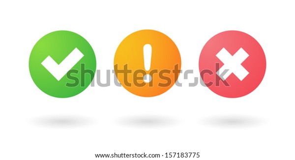 Check Alert Uncheck Icons Stock Vector (Royalty Free) 157183775 ...