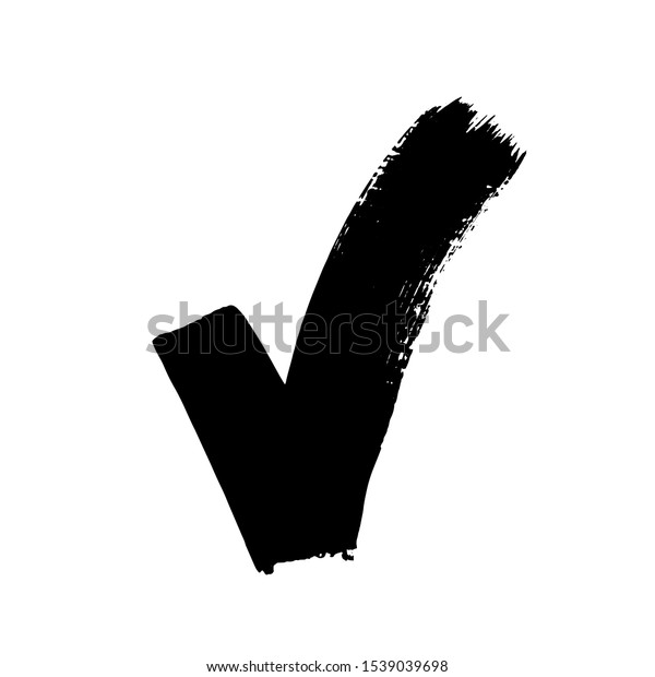 Check Black Mark Hand Painted Grunge Stock Vector (Royalty Free) 1539039698