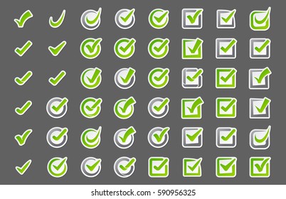 Check Box Icons Vote Mark Sign Stock Vector (Royalty Free) 590956325 ...