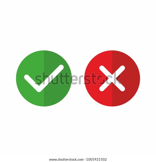 Check Box List Icon Green Red Stock Vector (Royalty Free) 1005921502