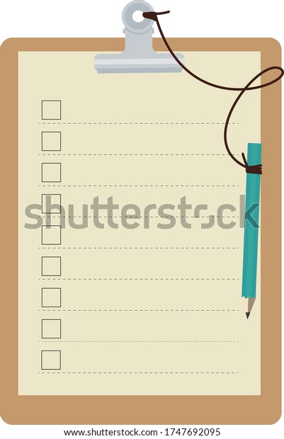 Check Box Paper Clip Board Stock Vector (Royalty Free) 1747692095 ...