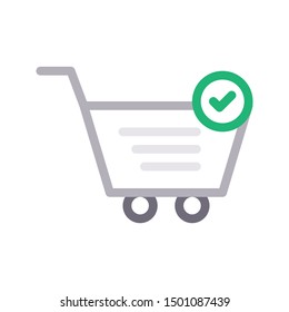 Check Cart Colour Line Vector Icon Stock Vector (Royalty Free ...